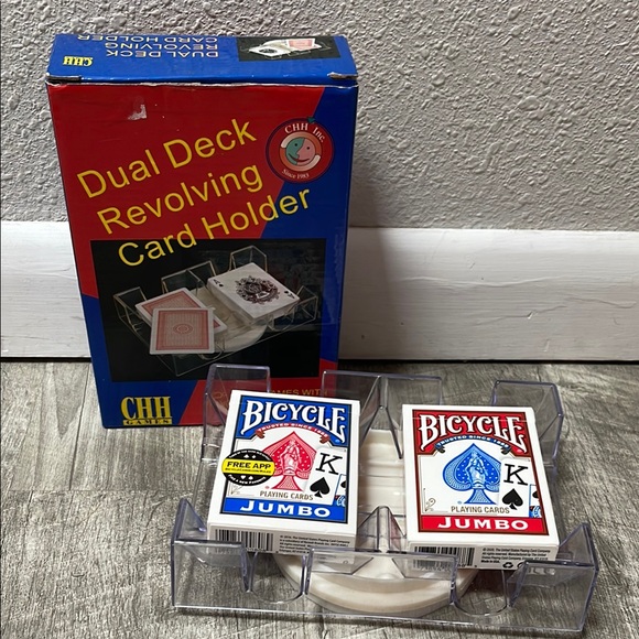 CHH games | Games | New Dual Deck Revolving Card Holder Red And Blue ...